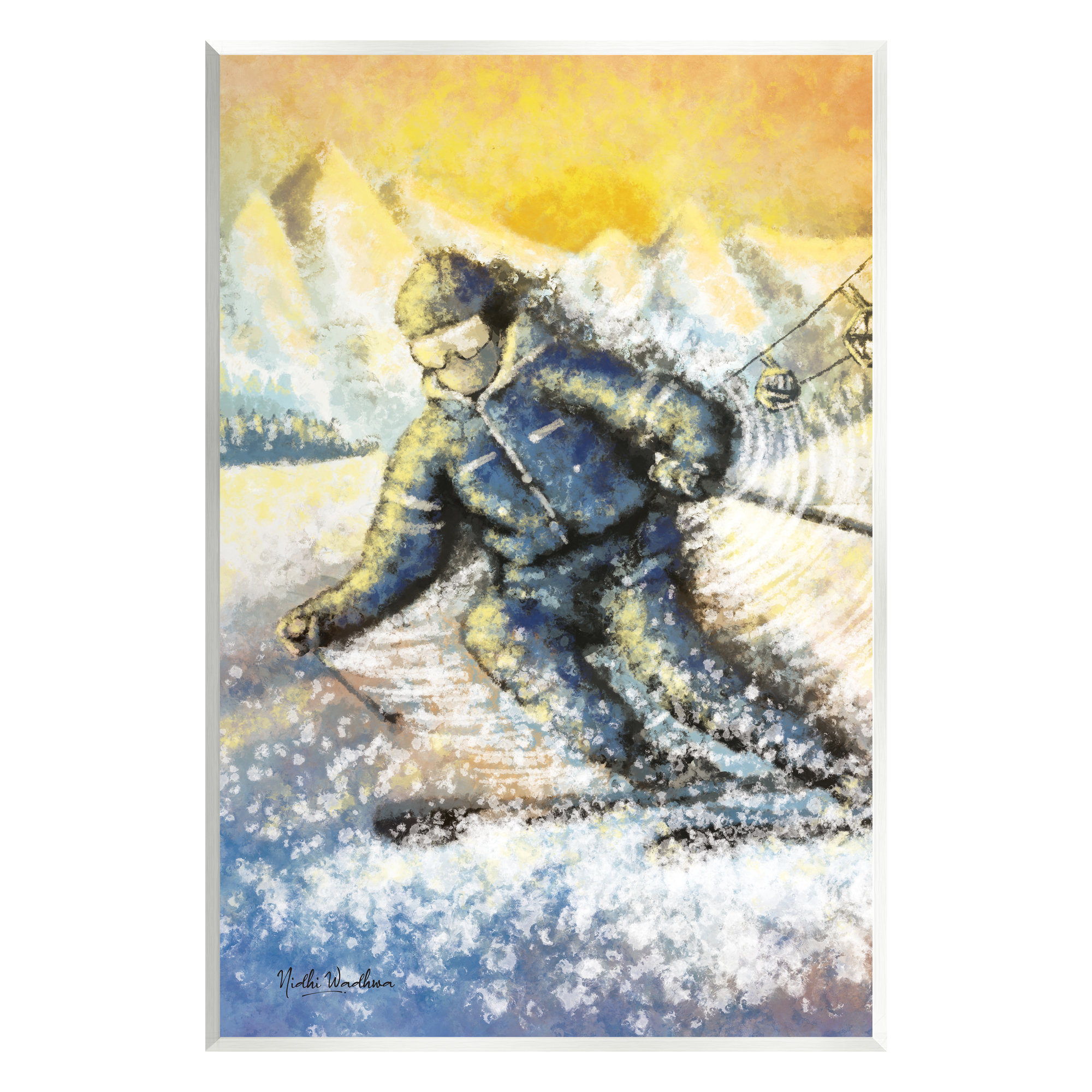 Bungalow Rose Person Skiing On Slopes Framed Giclee Art Design By Nidhi Wadhwa - Wayfair Canada